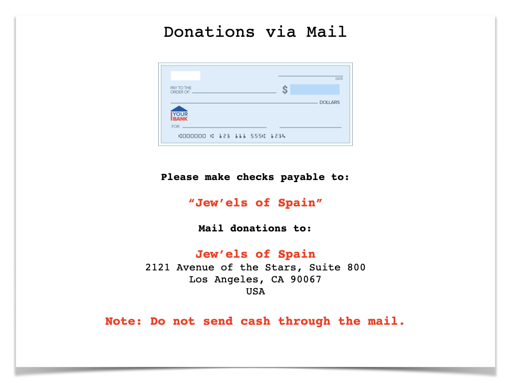 Donate | Sephardi Taste™ by Jew'els of Spain